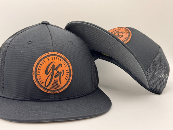 GSP Good Vibes PTS20M Hat - Black with Tan Leather Patch – GS Sports
