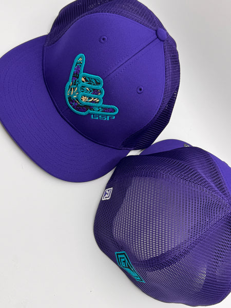 GS Sports Shaka Floral PTS20M Hat - Purple with Teal