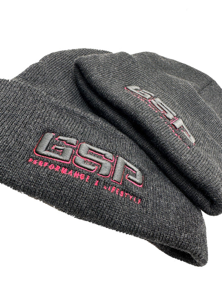 GSP PXL Lined Beanie - Charcoal with Pink – GS Sports
